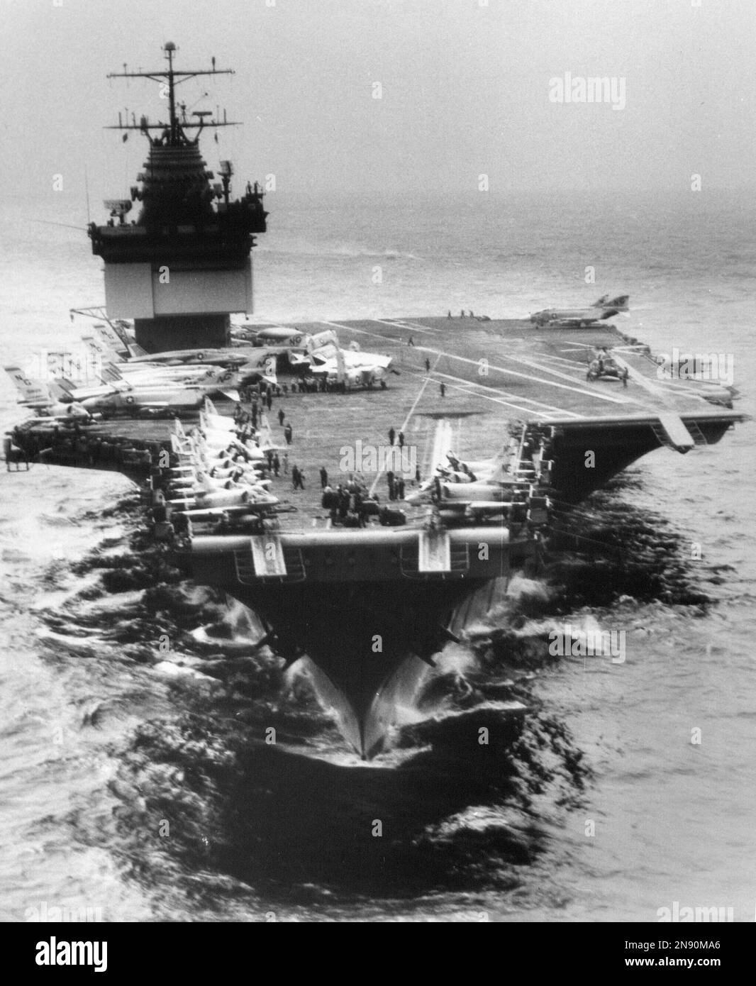 With various fighters and bombers on its flight deck, the nuclear ...