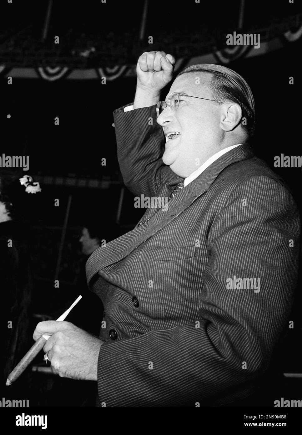 Walter F. O'Malley, Brooklyn Dodgers president, finds 9th inning action ...