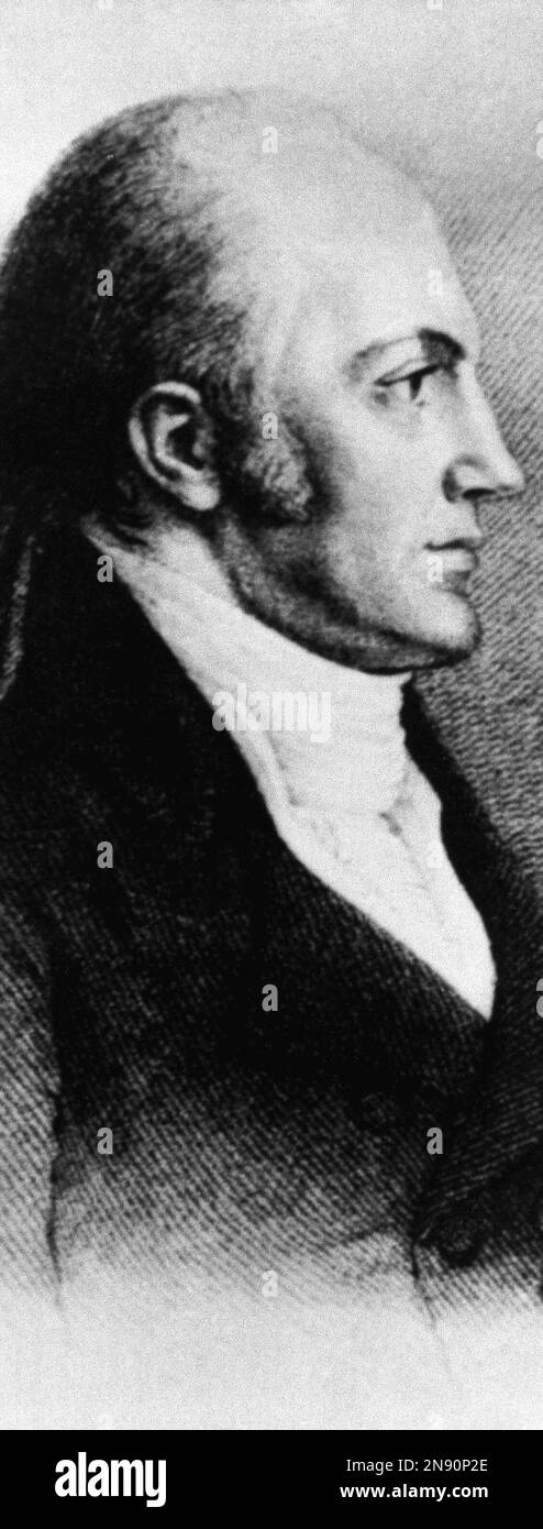 Aaron Burr, vice president of the U.S. from 1801 to 1805, is shown in a ...