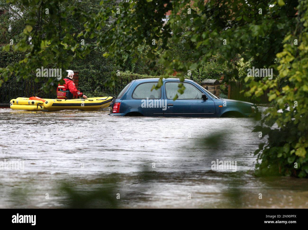 Rescue services navigate flood waters after the River Wansbeck has ...