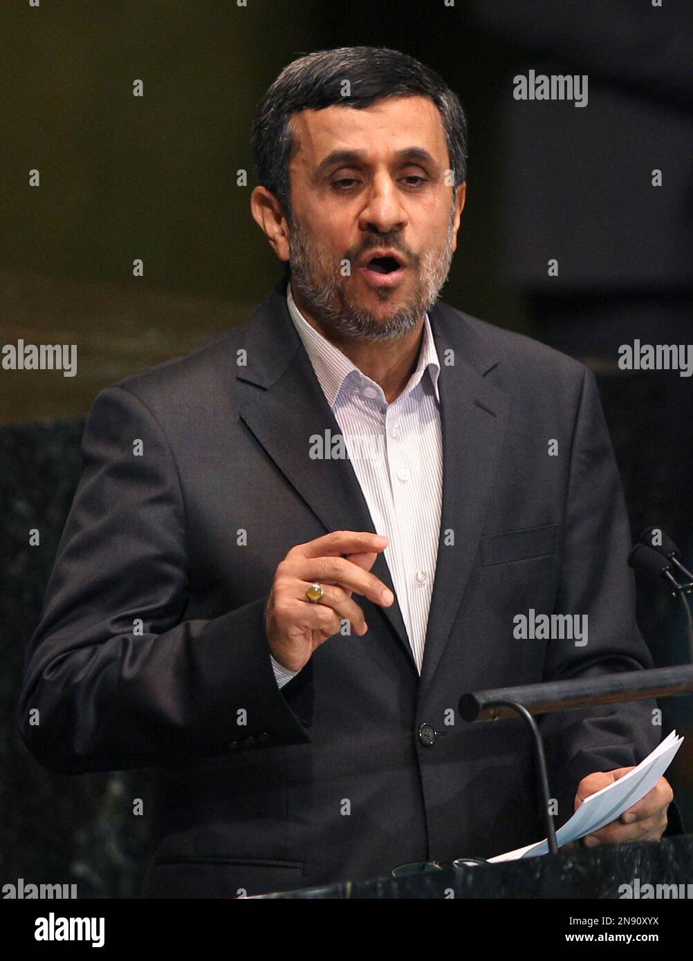 Iranian President Mahmoud Ahmadinejad speaks in the United Nations ...