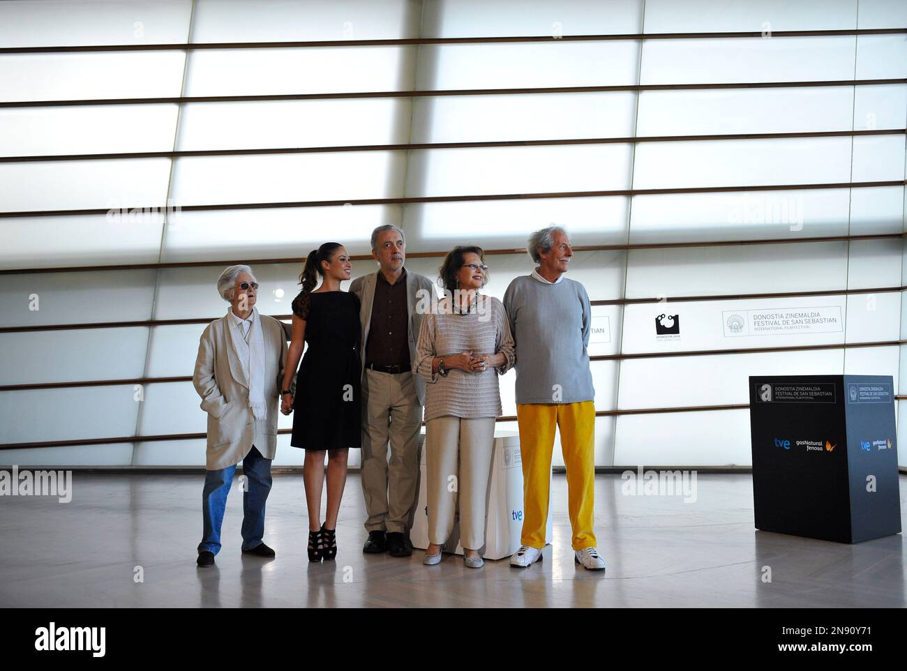 French actor Jean Rochefort, right, poses with Italian actress Claudia ...