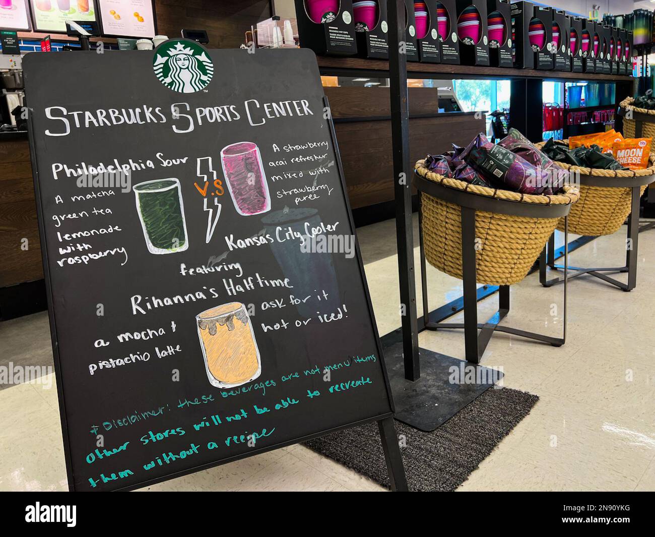 Phoenix, United States. 11th Feb, 2023. A sign advertises Super Bowl ...