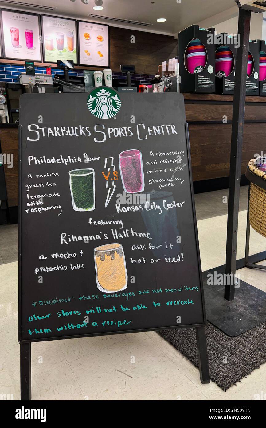 Phoenix, United States. 11th Feb, 2023. A sign advertises Super Bowl ...
