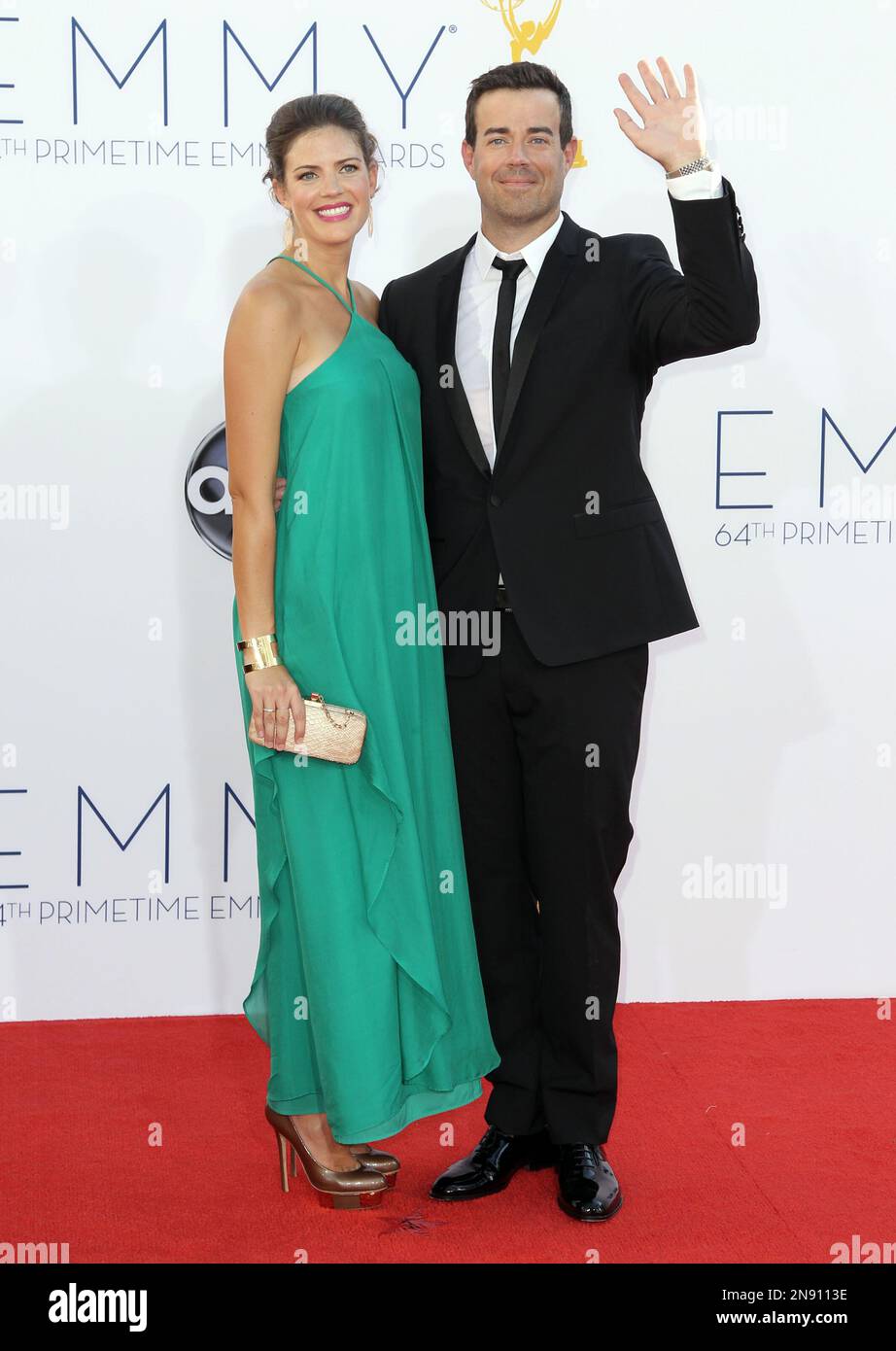 Carson Daly, right, and Siri Pinter arrive at the 64th Primetime Emmy ...
