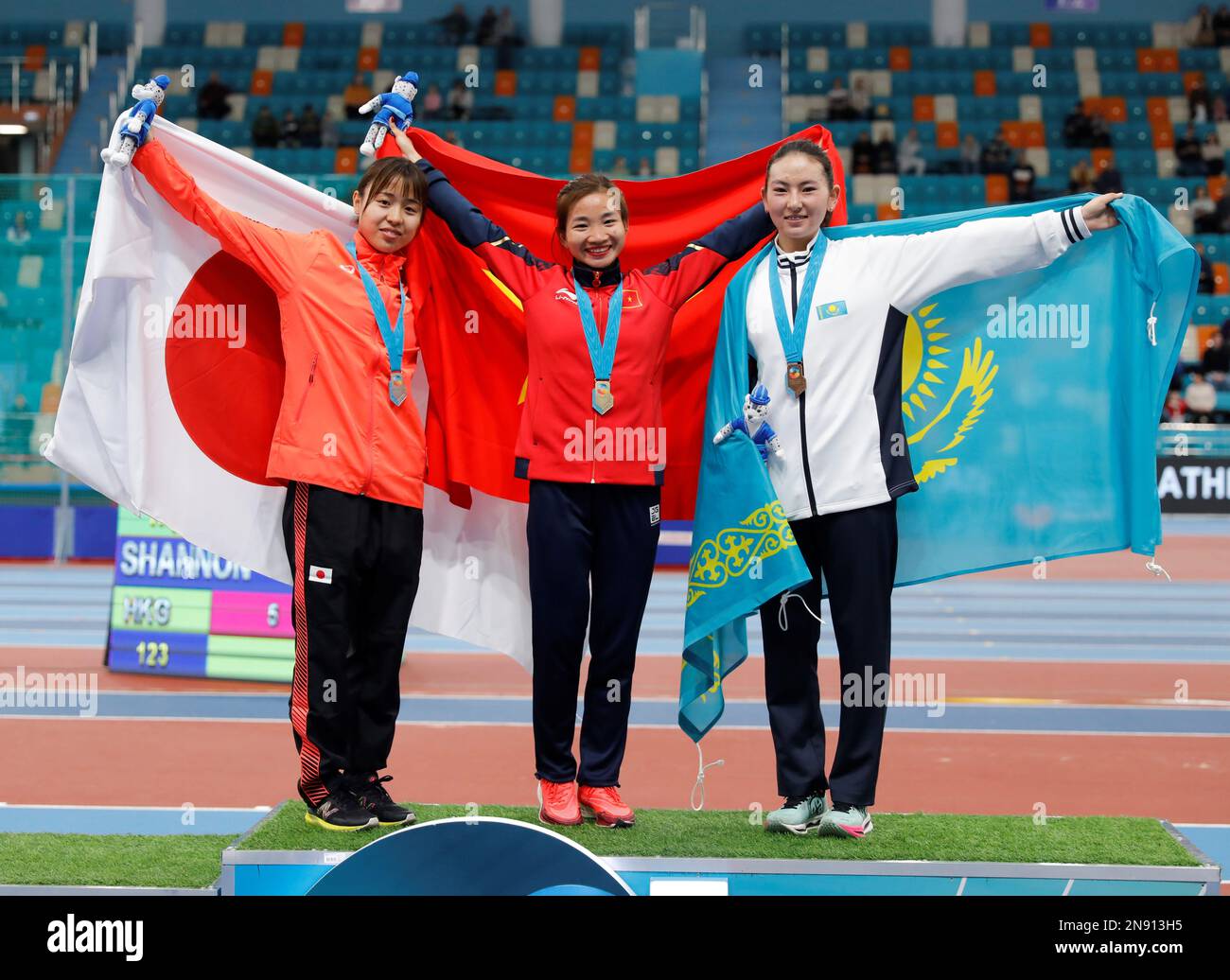 Astana, Kazakhstan. 11th Feb, 2023. Silver medalist Goto Yume of Japan ...