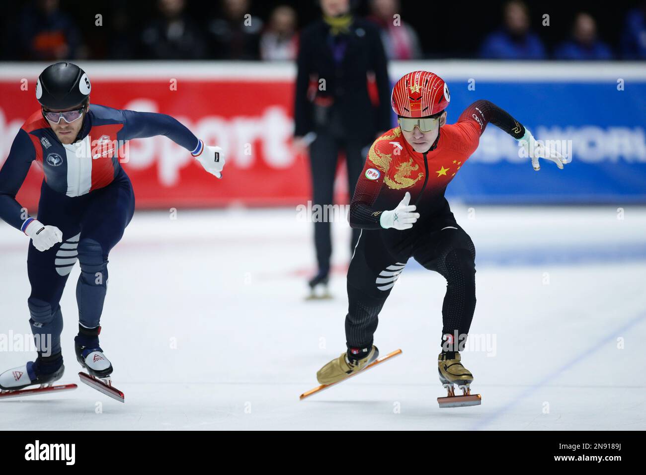 Dordrecht, Netherlands. 11th Feb, 2023. Lin Xiaojun (R) of China ...