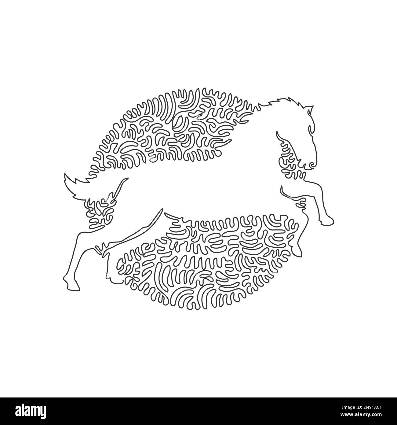 Horse line drawing doodle Stock Vector Images - Alamy