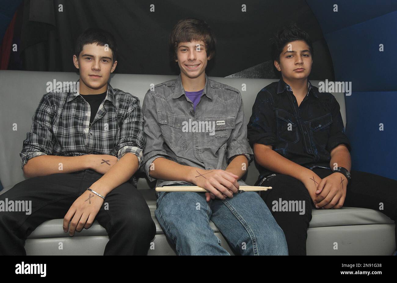 LJ Militello, Alex Fogg and Oliver Shaw from the band Going Dark attend ...