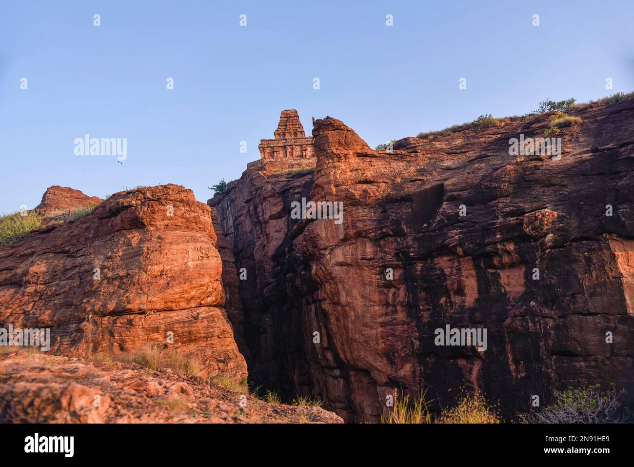 Upper Shivalaya temple on top of hillock which was built by the Badami ...