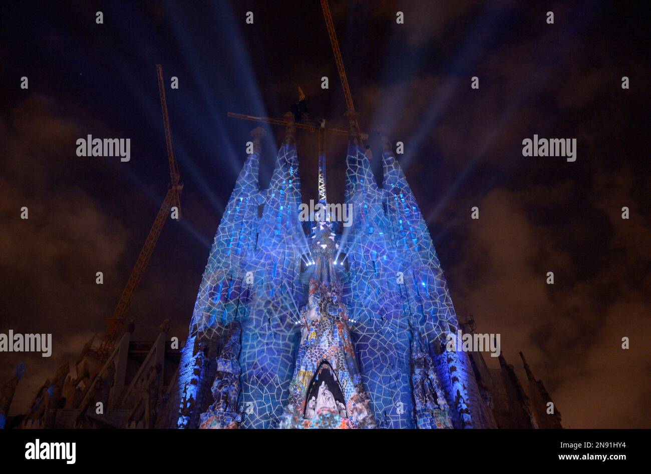 The Basilica Sagrada Familia designed by architect Antoni Gaudi is ...