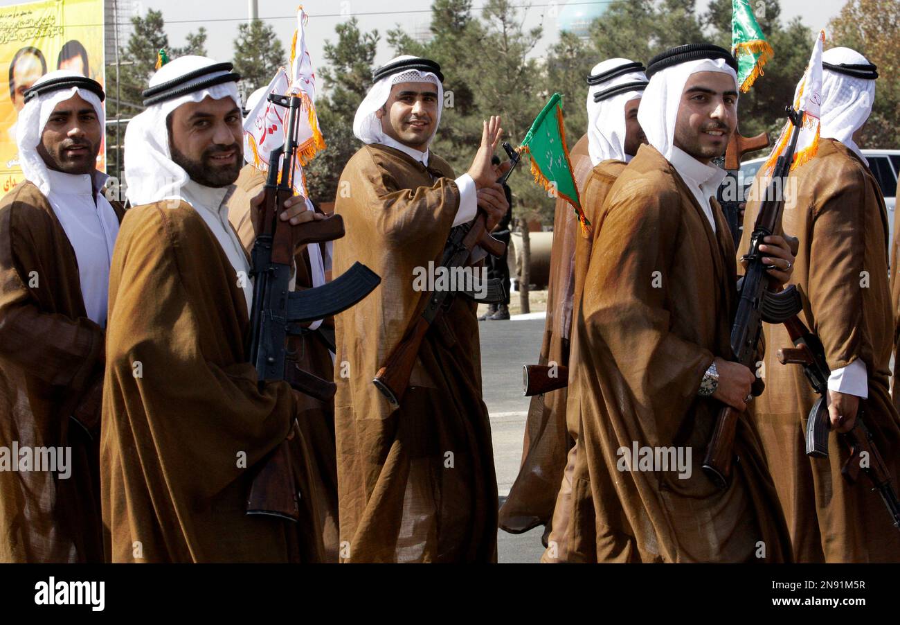 Iranian Arabs, who are members of Basij militia affiliated with the ...