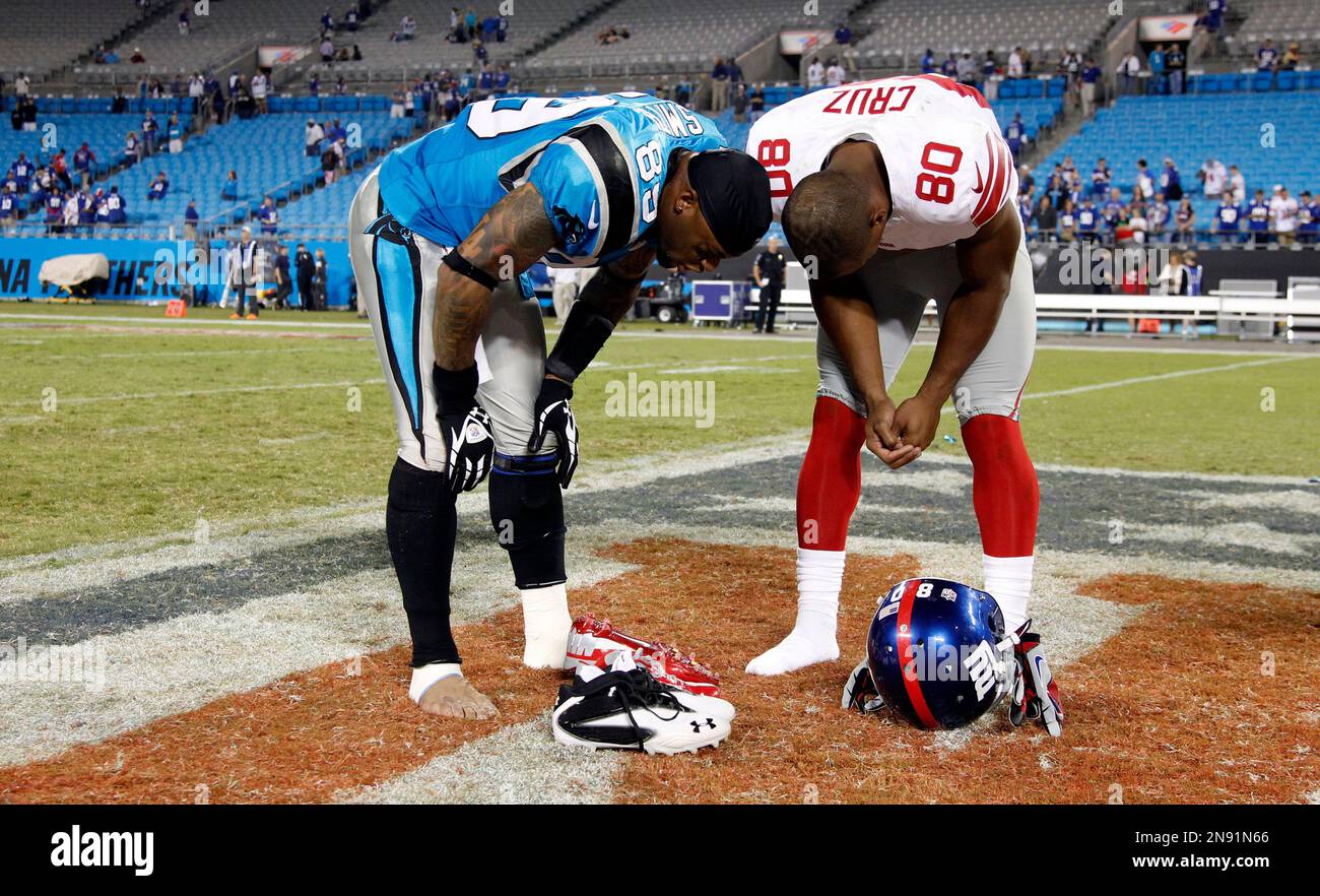 Carolina Panthers' Steve Smith, left, and New York Giants' Victor Cruz ...