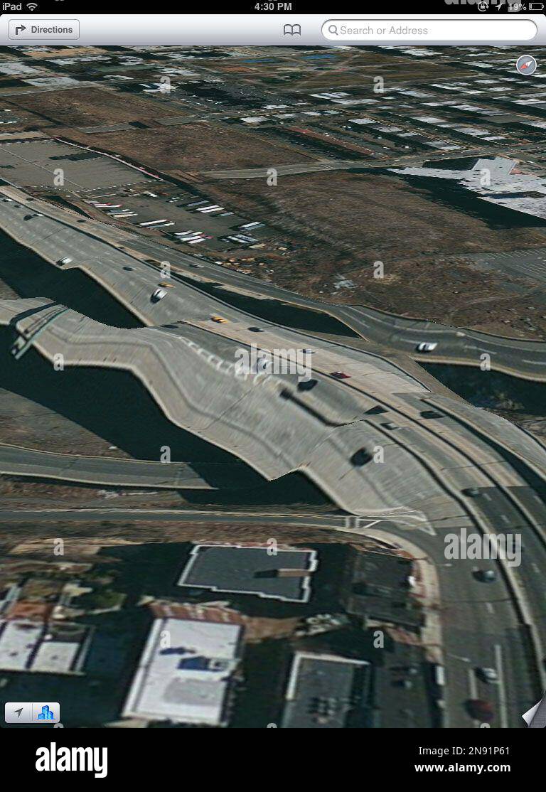 This screenshot made on an iPad shows the new Apple Maps app released ...