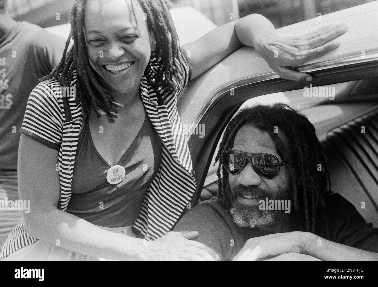 Vincent Leaphart, known also as John Africa, founder of the radical MOVE organization, smiles ...