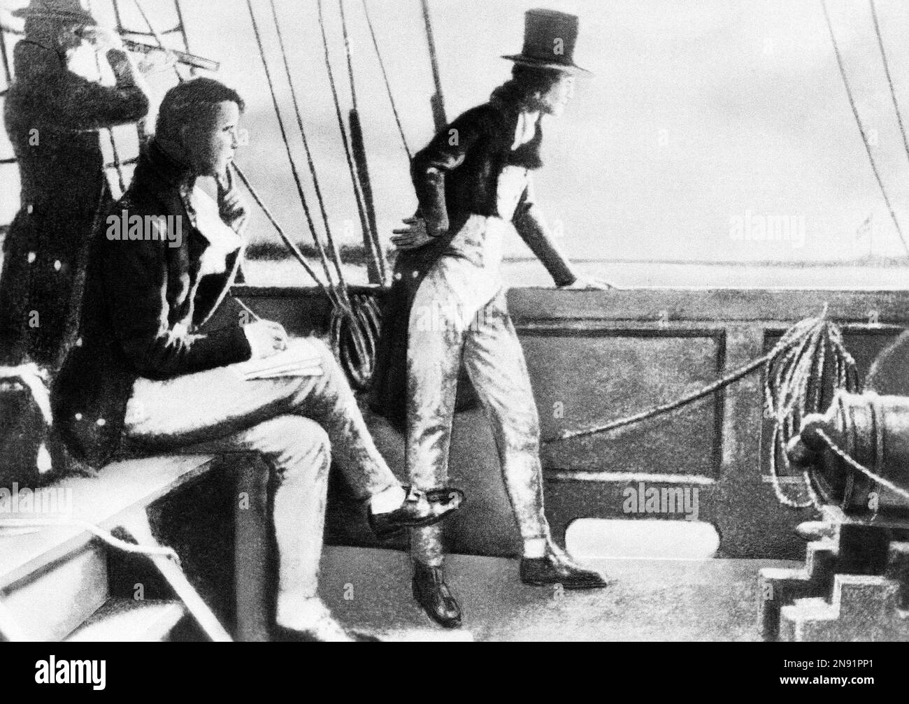 Artwork of Francis Scott key Composing," Star- Spangled Banner." (AP ...