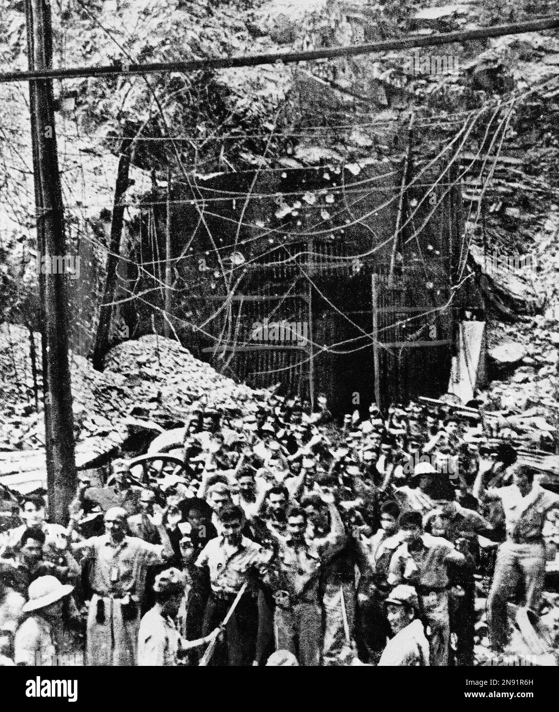 According to original German caption: American and Filipino troops ...