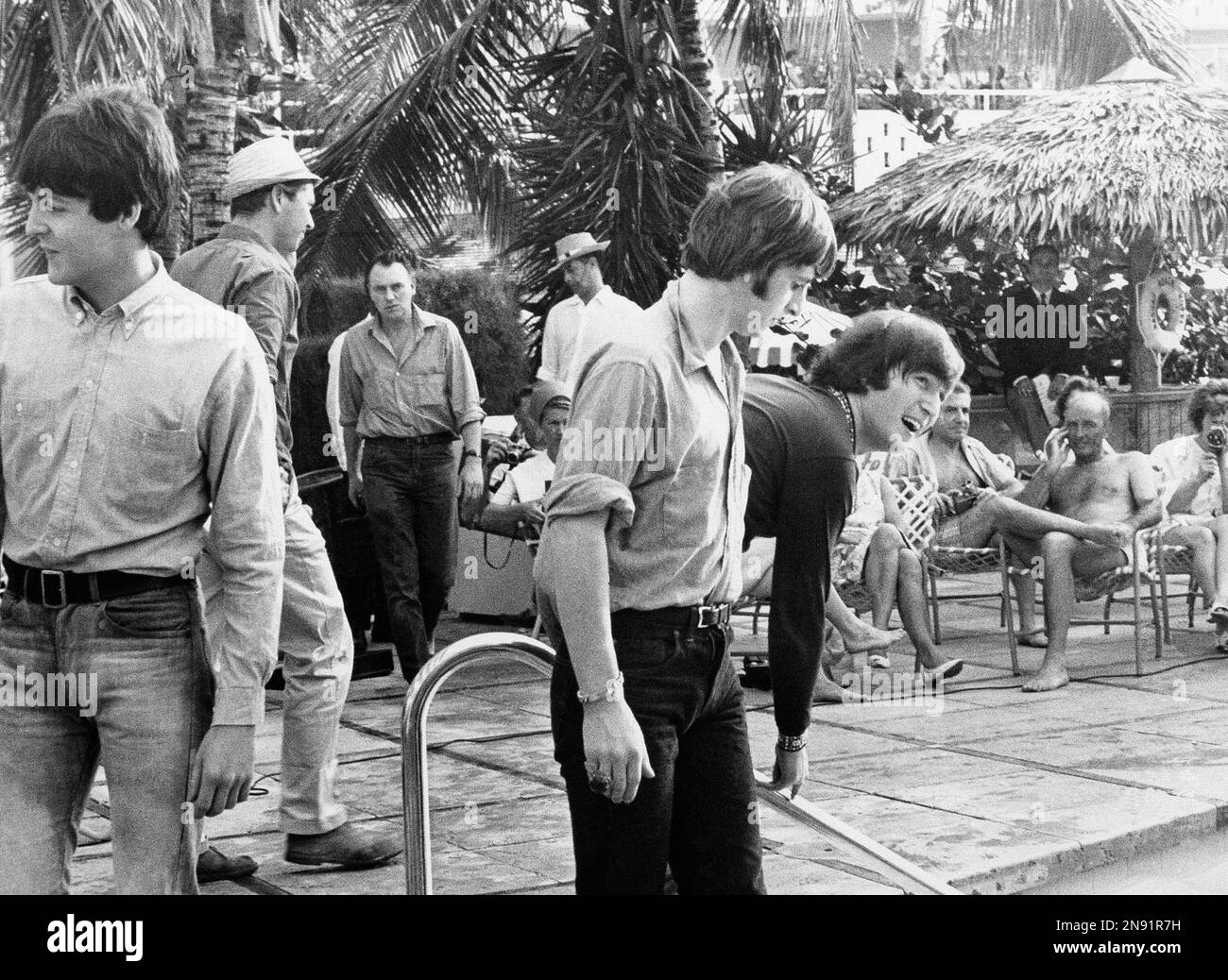 The Beatles, working on a movie in Nassau, Bahamas, went swimming in a ...