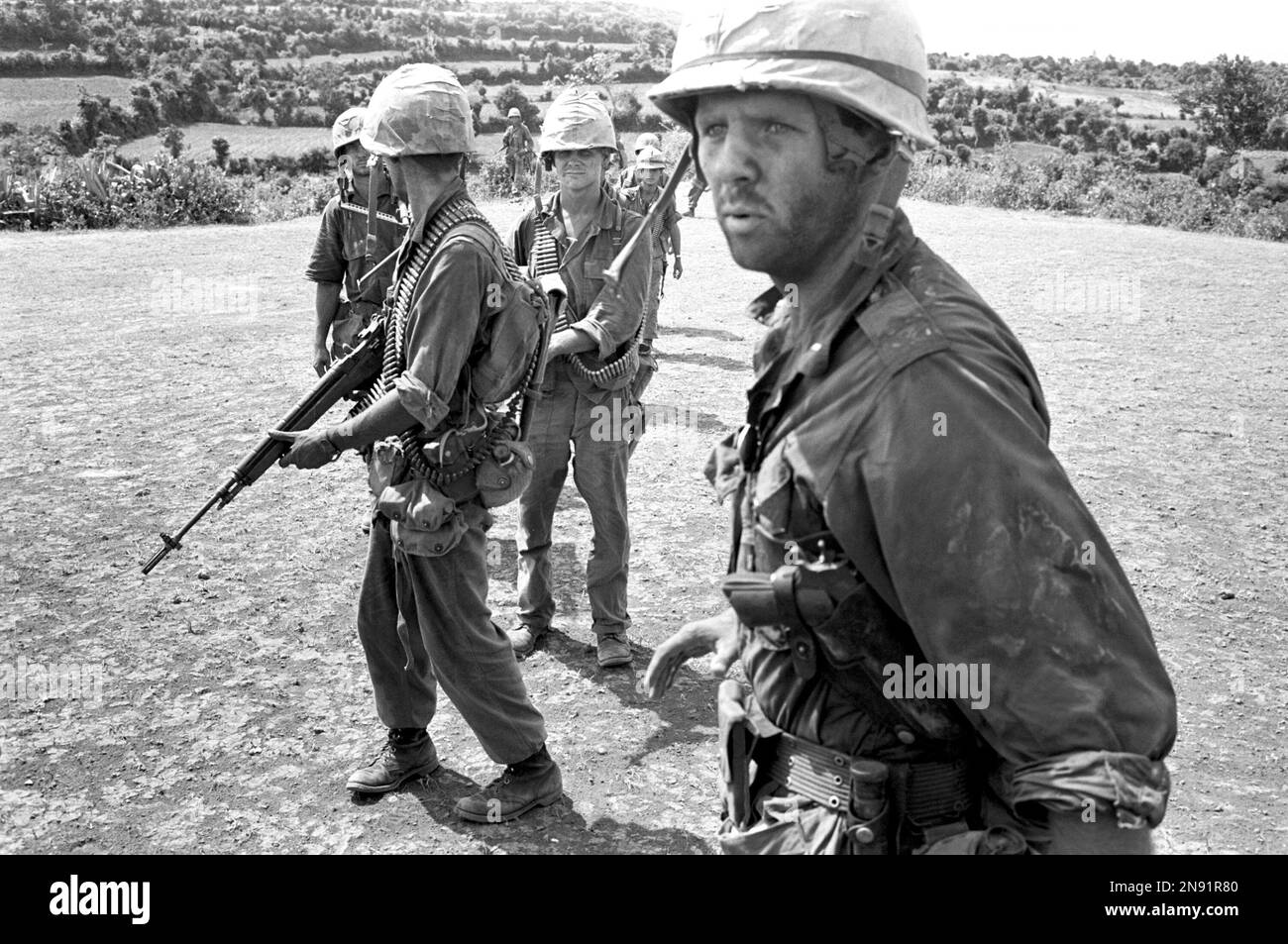 U.S. Marines on the ground at Van Tuong, Vietnam, in July 1965. (AP ...