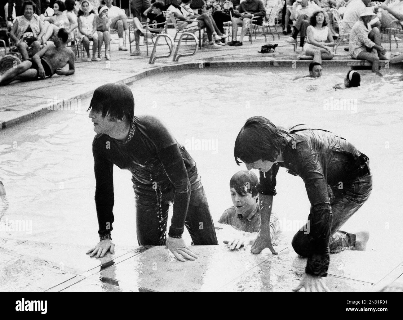 The Beatles, working on a movie in Nassau, Bahamas, went swimming in a ...