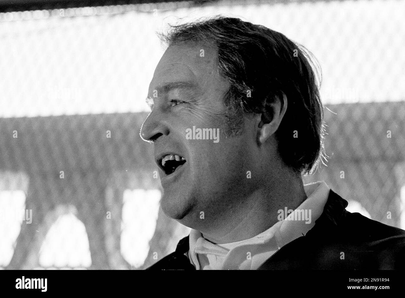 Pittsburgh Steelers head coach Chuck Noll talks to newsmen in Miami ...