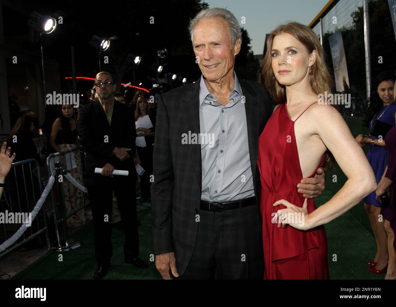 Cast members Clint Eastwood, left, and Amy Adams pose together at the ...