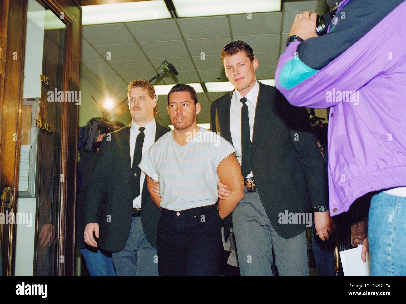 Shane Minoaka Stant is led into Multnomah country circuit court, Jan 19 ...