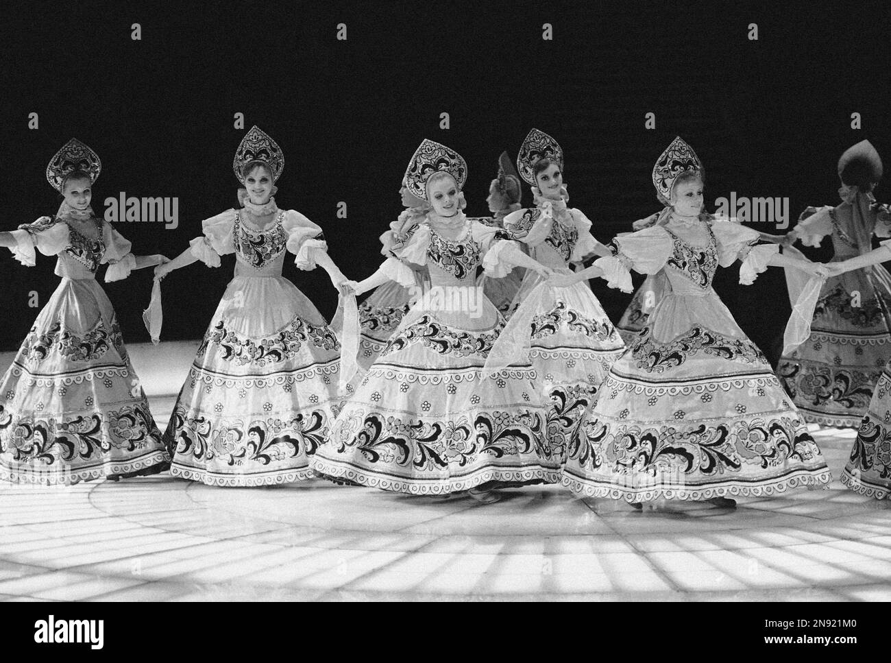 A Russian folklore ballet danced in the ring of Moscow State Circus, in ...