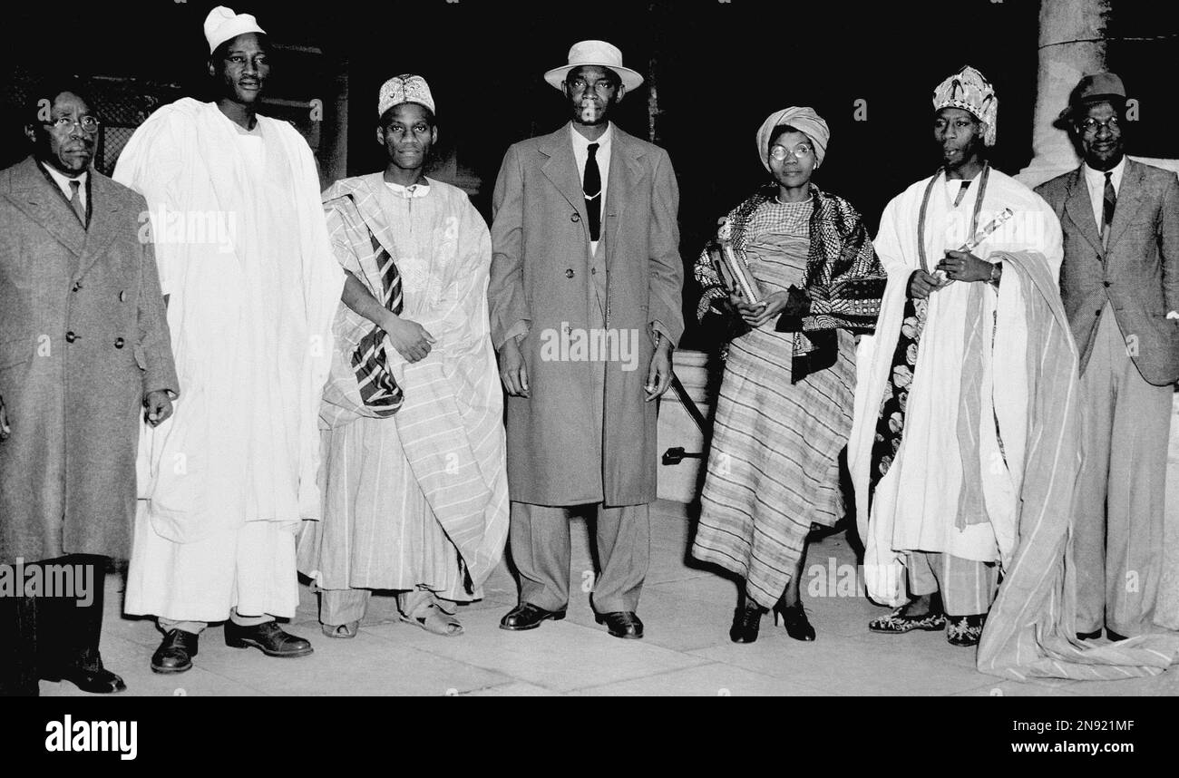 Nnamdi Azikiwe, fourth from left, led a delegation to meet the colonial ...