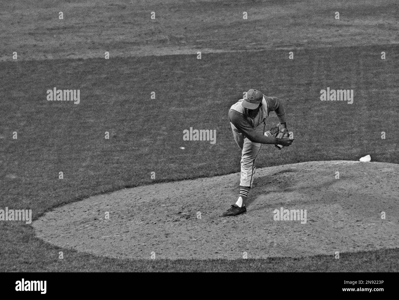 Cleveland Indians pitcher Luis Tiant, pitching during a game between ...