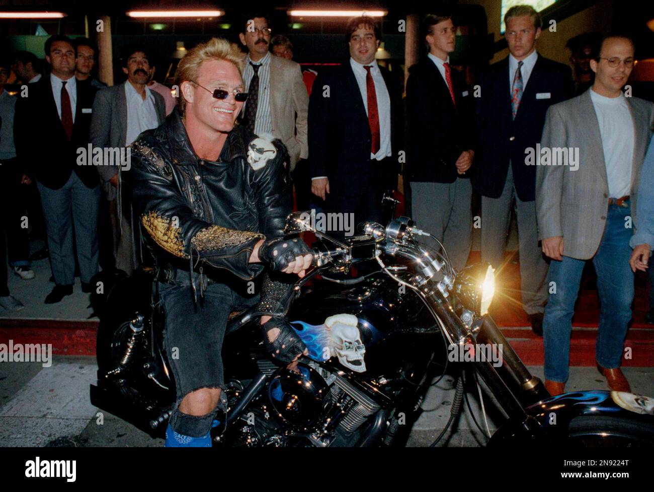 Former football player-turned-actor Brian Bosworth leaves the premiere ...