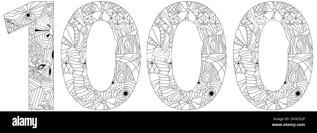 Thousand Isolated zentangle illustration for coloring Stock Vector ...