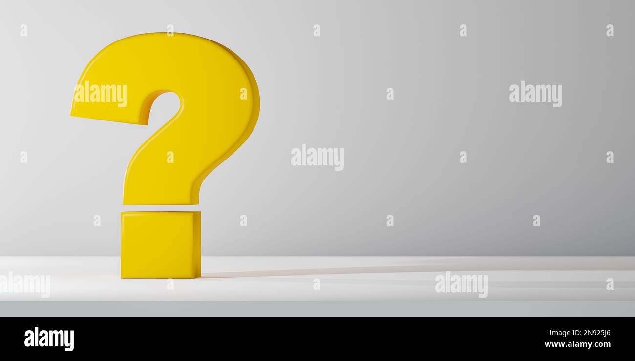 Yellow question mark icon sign or ask faq answer solution and ...
