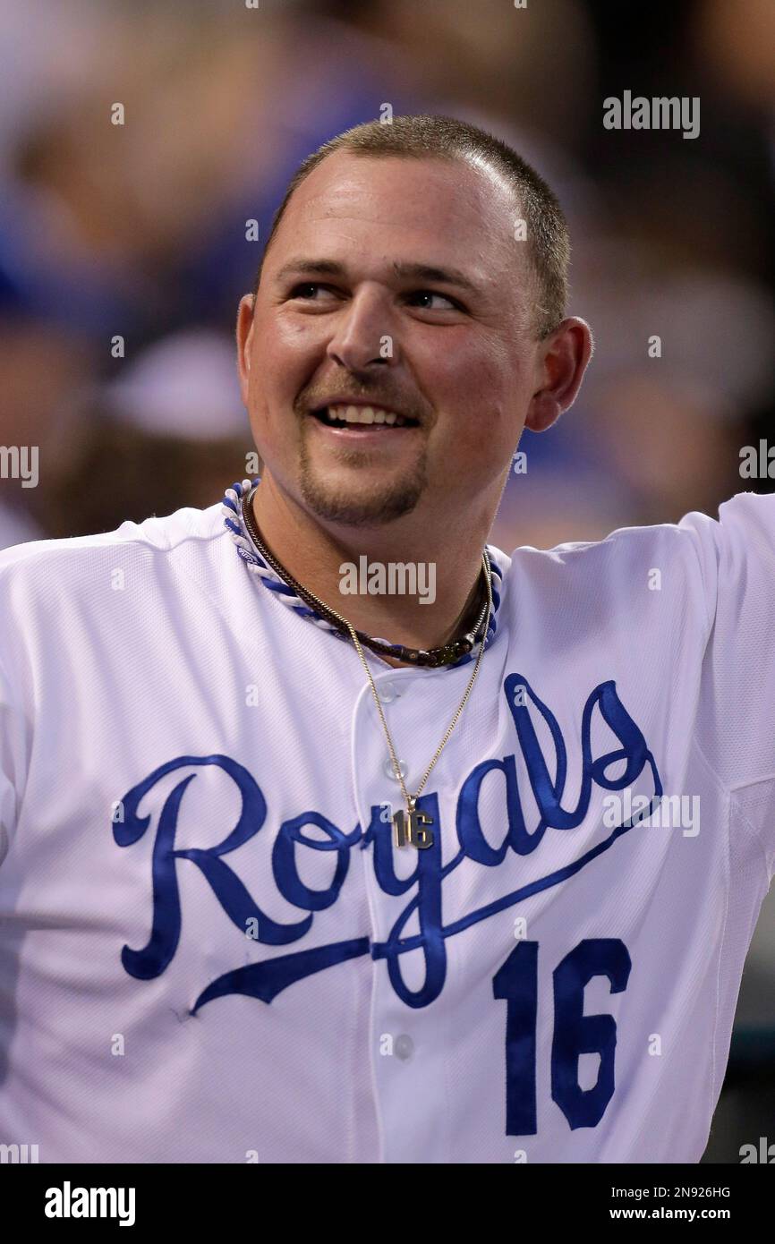 Kansas City Royals' Billy Butler after hitting his 100th career home ...