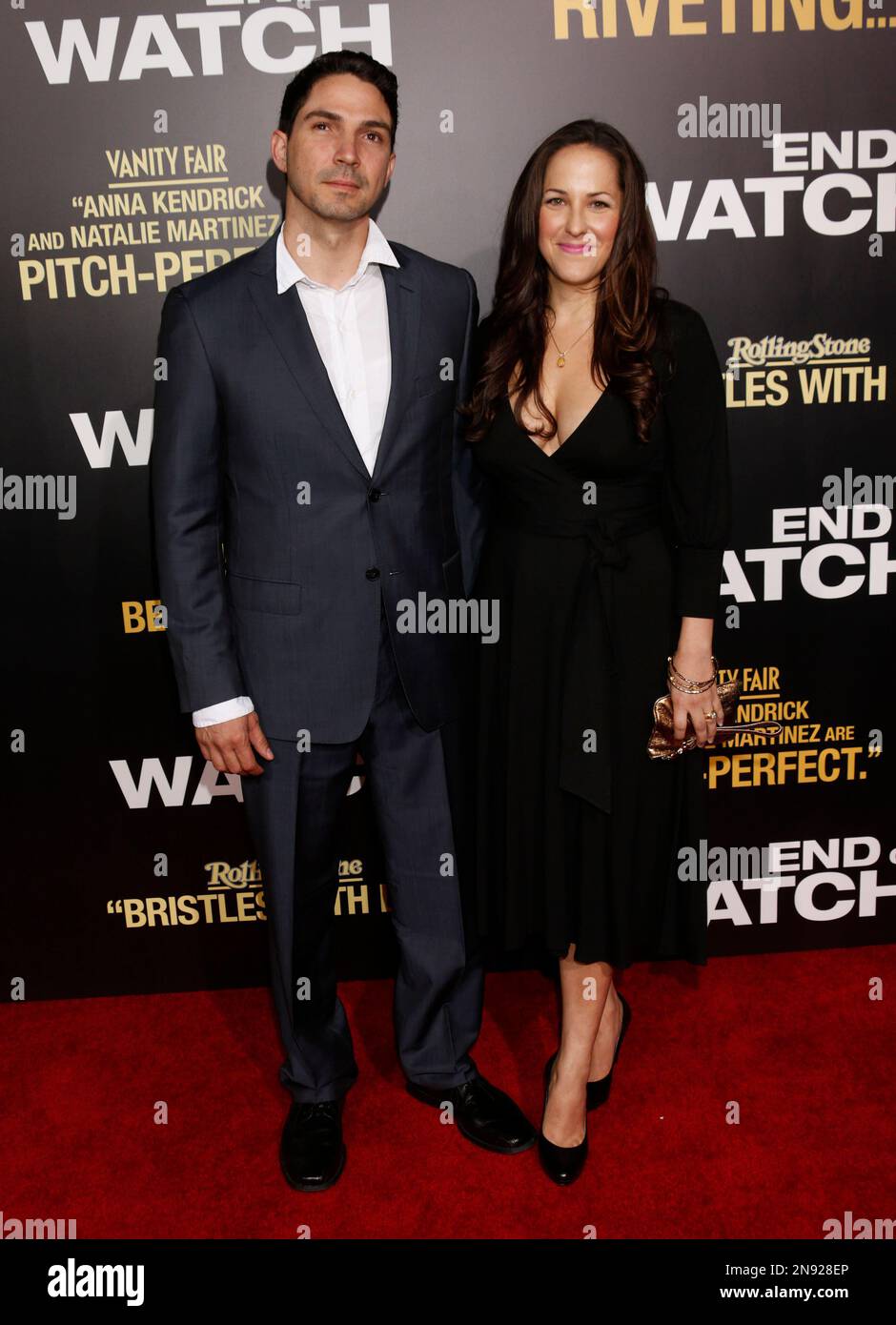 Maurtice Compte and wife attend the LA premiere of "End of Watch" at ...