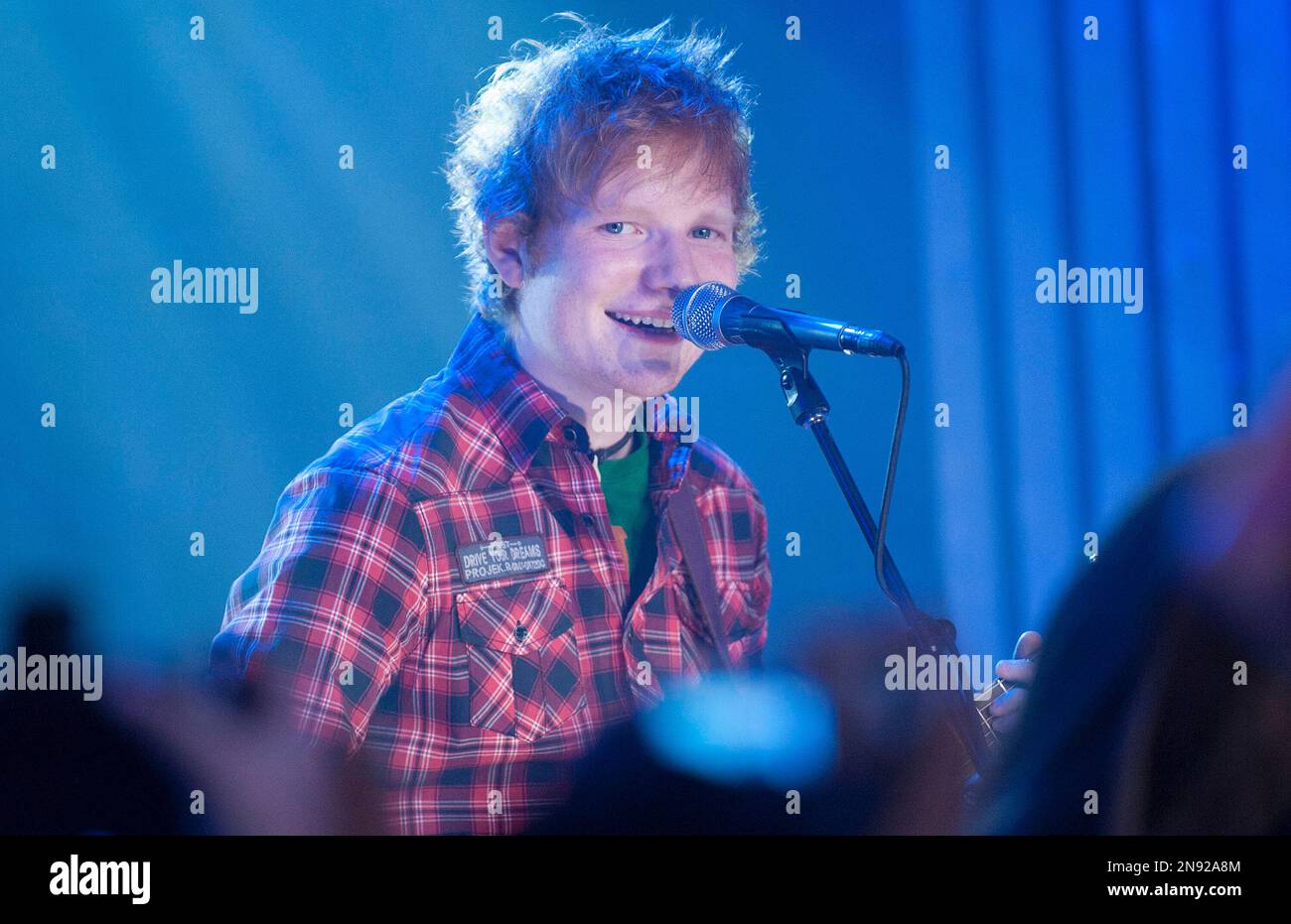 Singer Ed Sheeran performs during his appearance on New.Music.Live. at ...
