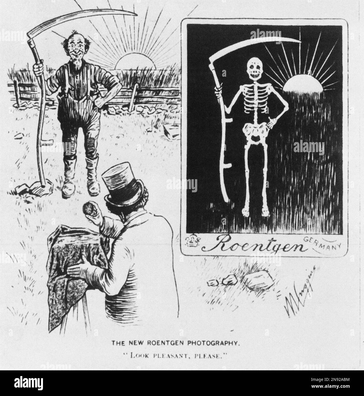 A Life magazine cartoon from 1896 lampoons the discovery of the X-ray ...