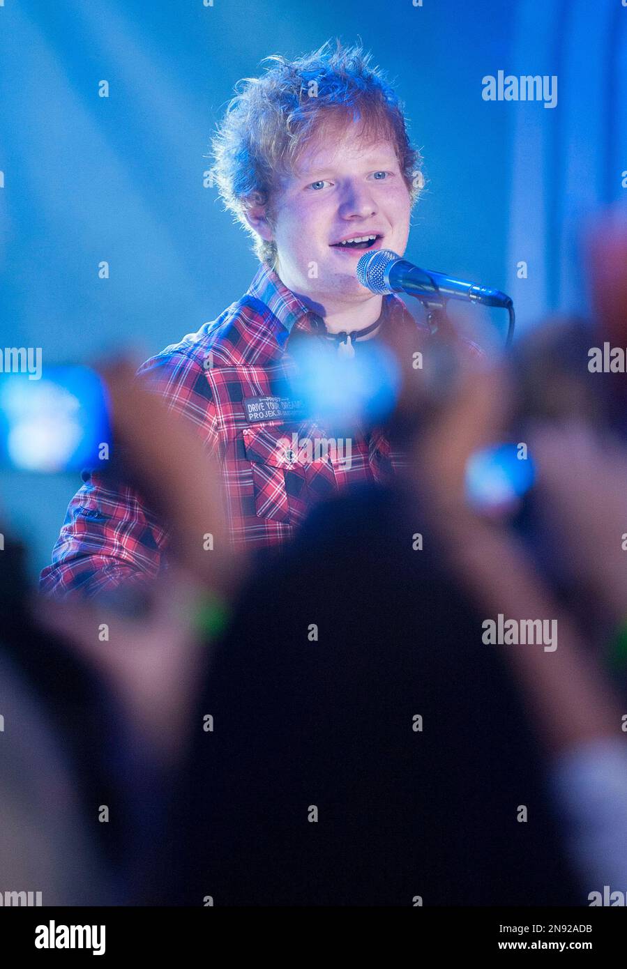 Singer Ed Sheeran performs during his appearance on New.Music.Live. at ...