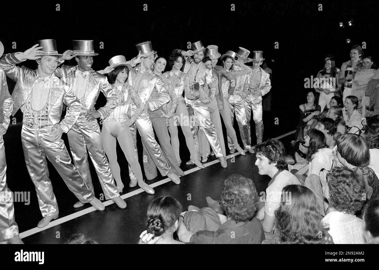 Unidentified cast members from the show ìA Chorus Line,î at a party at ...
