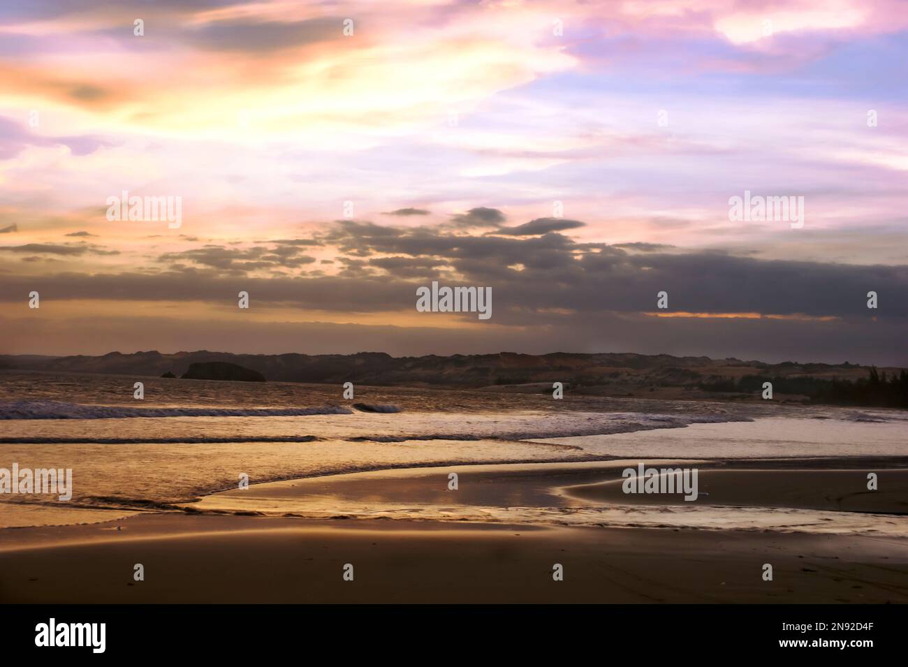 Phan Thiet Mui Ne. Sunset over a fishing village Stock Photo - Alamy
