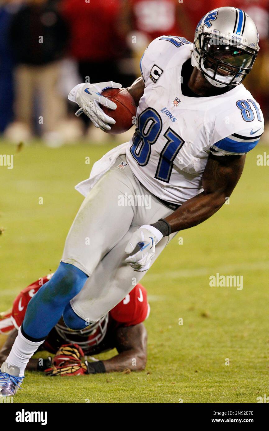 Detroit Lions wide receiver Calvin Johnson (81) in action against the ...