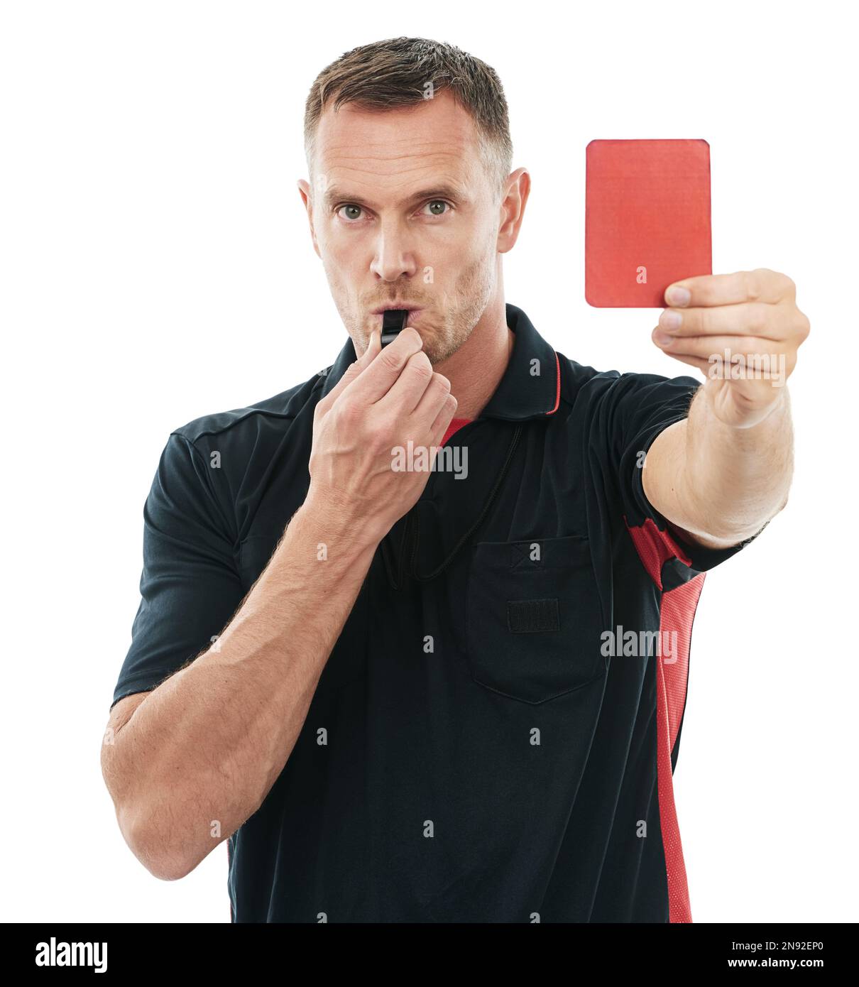 Caution football soccer referee card hi-res stock photography and ...