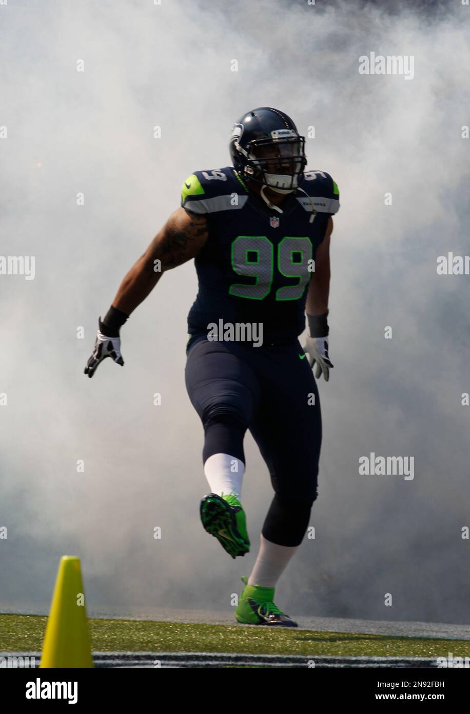 Seattle Seahawks Alan Branch comes out of the tunnel before the first ...