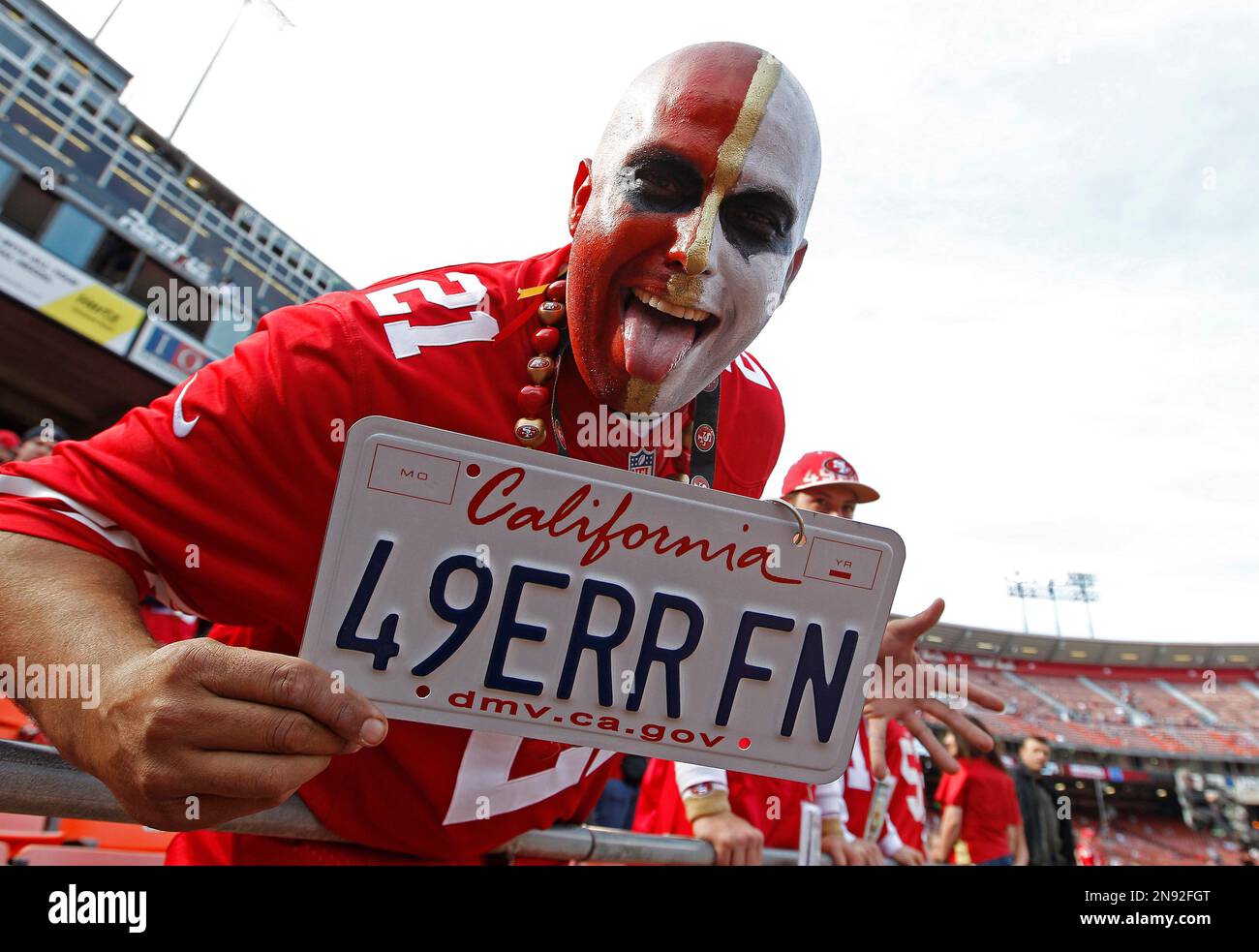 A San Francisco 49ers fan cheers before the start of their home-opener ...