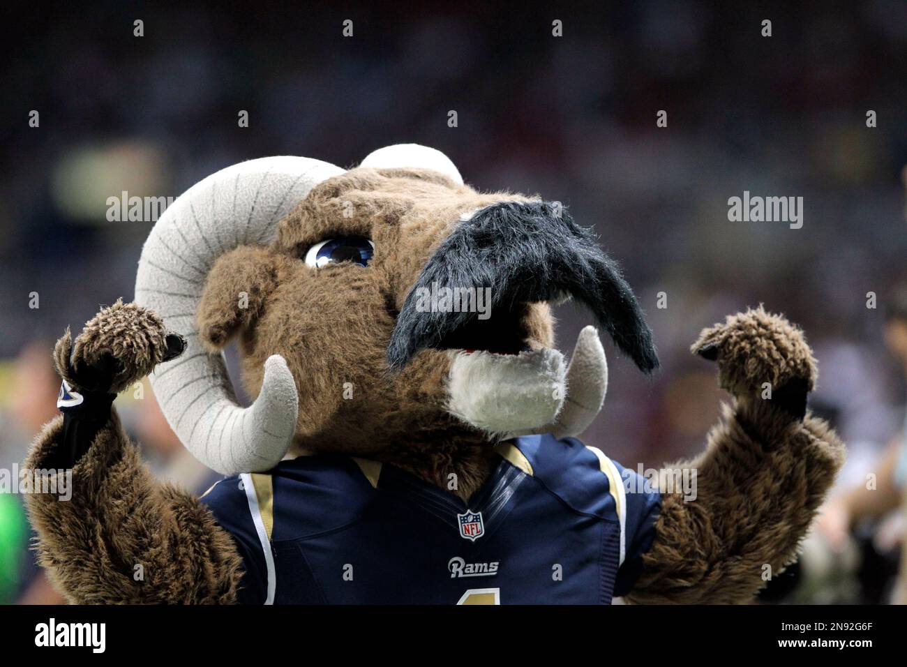 St. Louis Rams mascot, Rampage, is seen during the second quarter of an ...