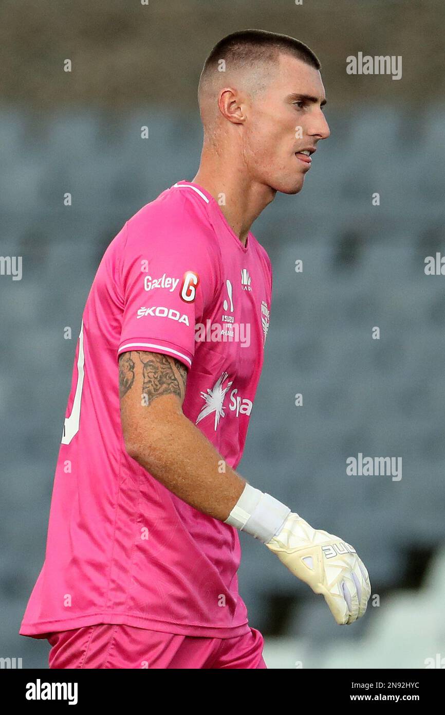 Goalkeeper of the Phoenix Oliver Sail reacts during the A-League Men's ...