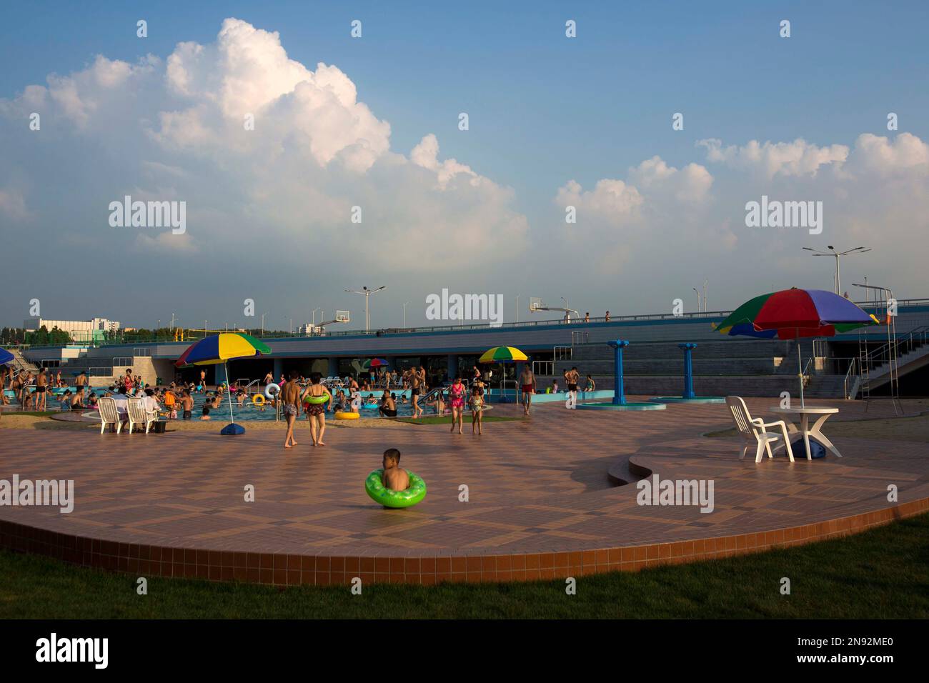 In this Aug. 8, 2012 photo, North Koreans enjoy a newly-built swimming ...