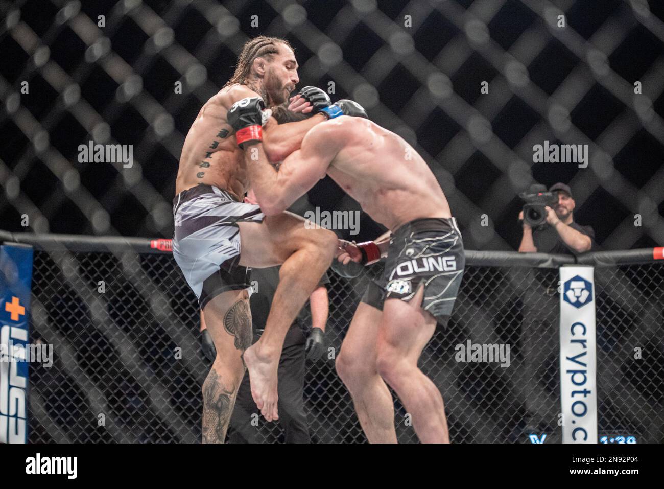 PERTH, AUSTRALIA - FEBRUARY 12: (L-R) Blake Bilder hits Shane Young in ...