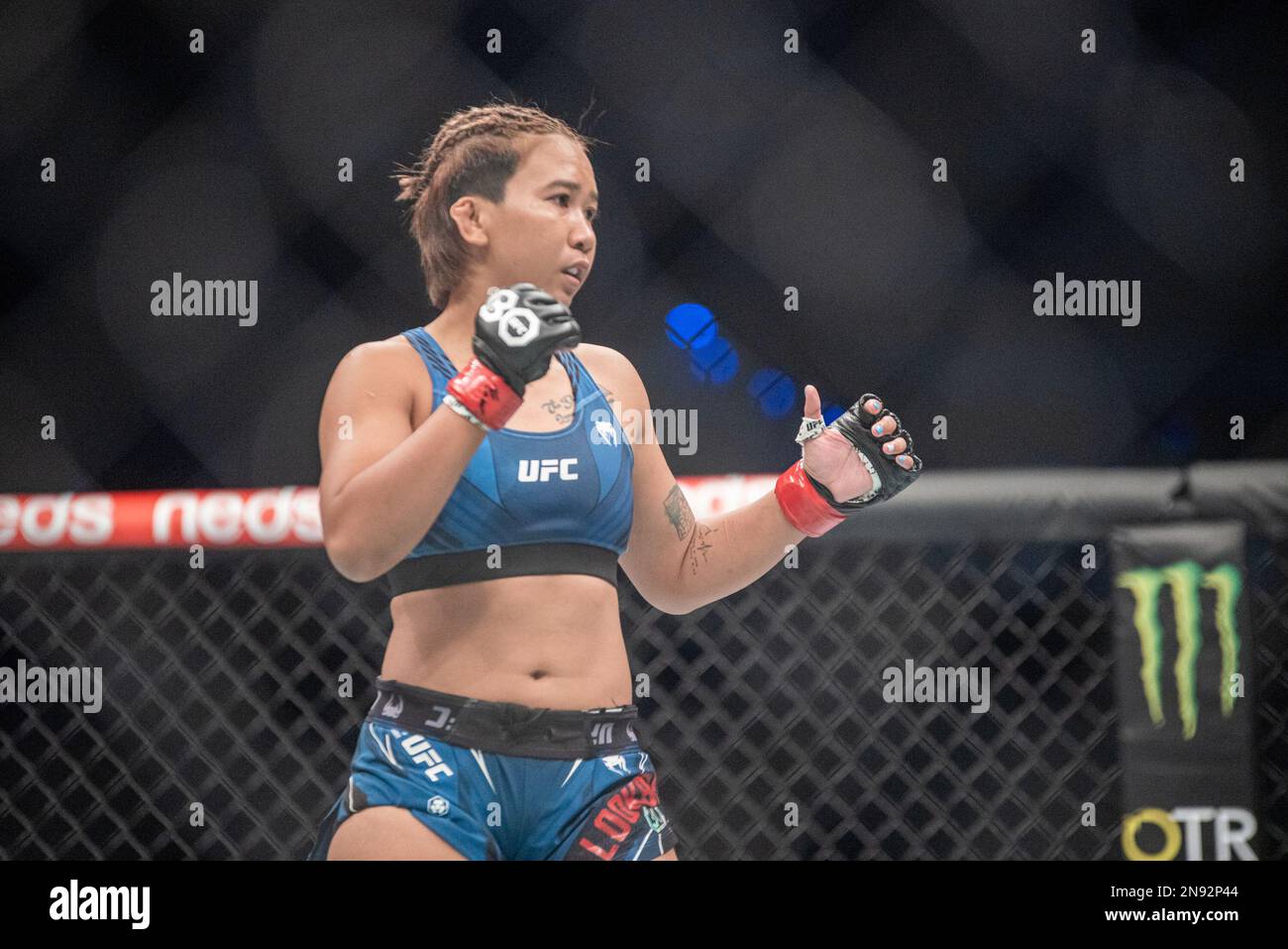 PERTH, AUSTRALIA - FEBRUARY 12: Loma Lookboonme battles Elise Reed in ...