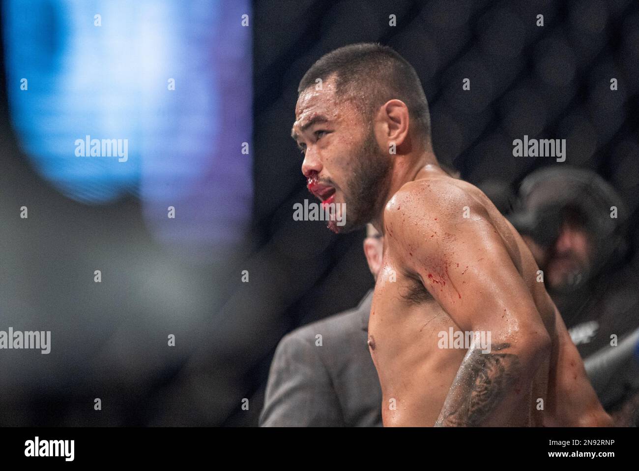 PERTH, AUSTRALIA - FEBRUARY 12: Josh Culibao battles Melsik ...